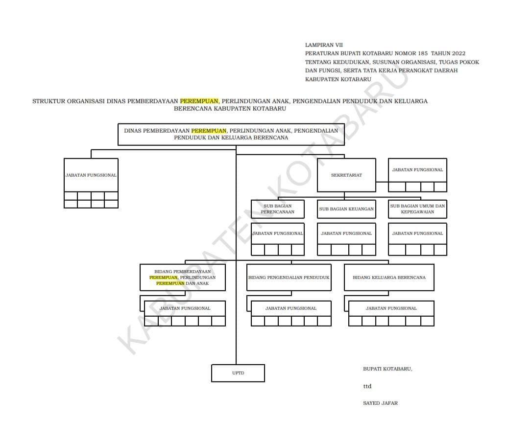 Struktur Organisasi - Dinas Pemberdayaan Perempuan, Perlindungan Anak, Pengendalian Penduduk ...